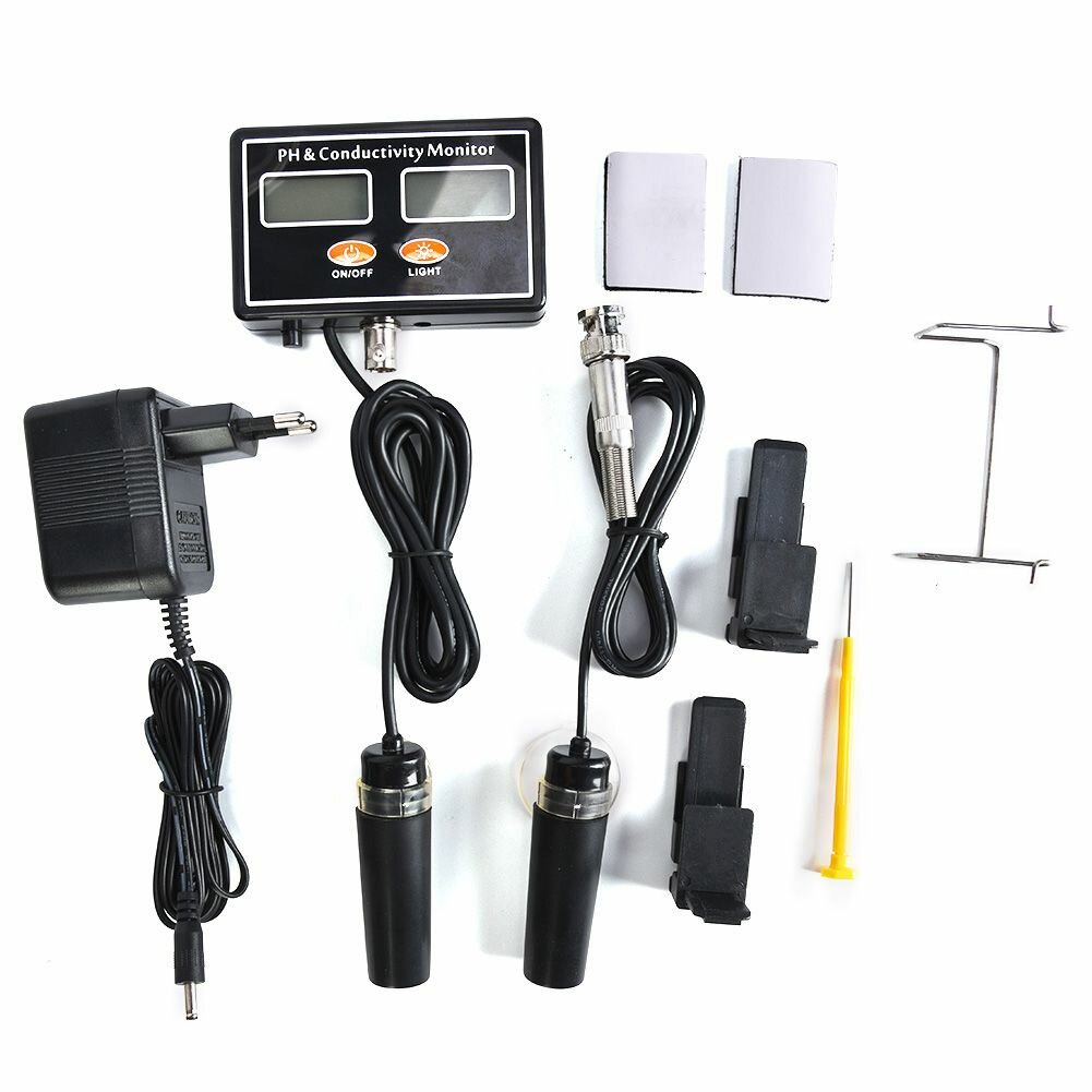Онлайн измеритель pH и EC со сменным зондом и питанием 220В