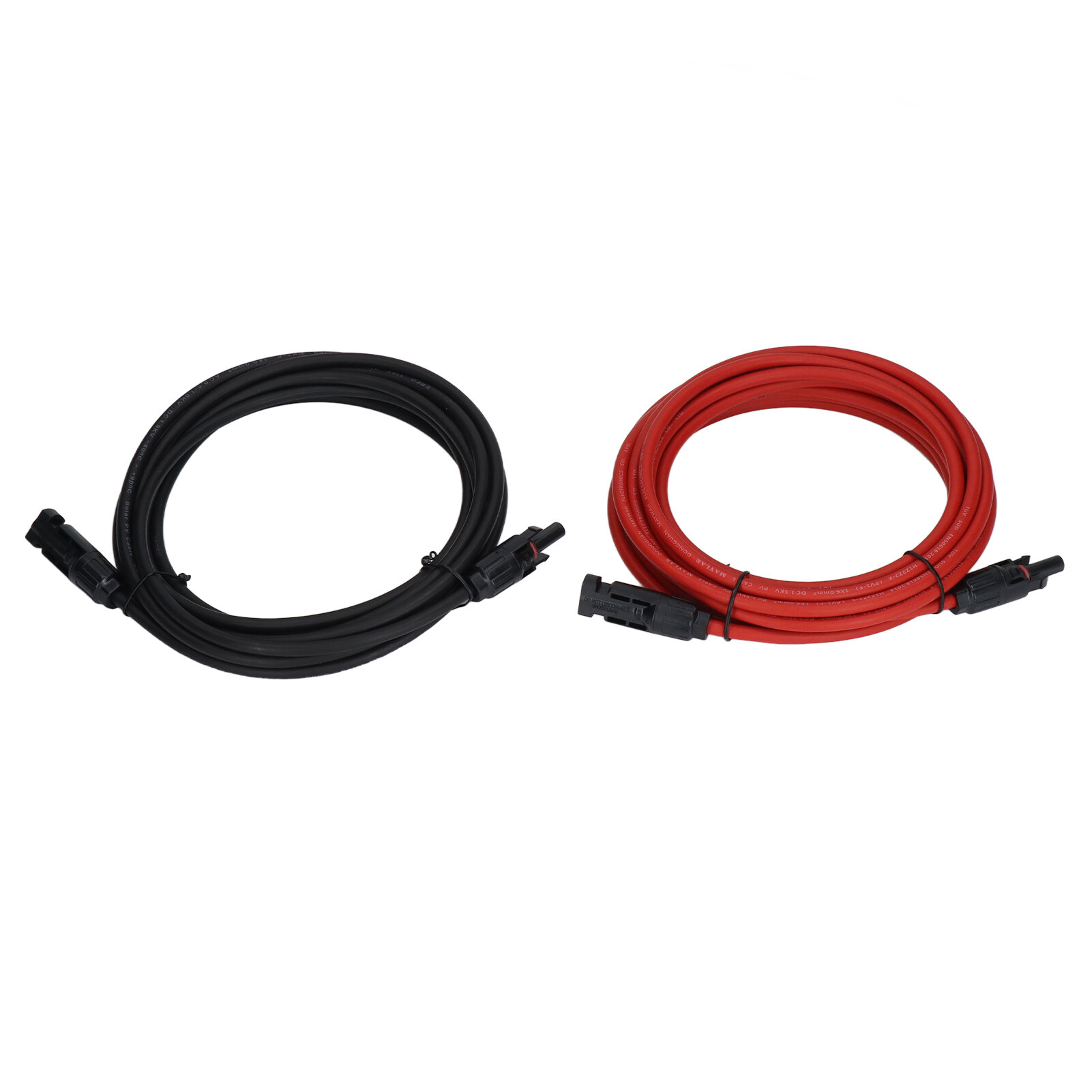 Кабель удлинительный для солнечных панелей 2шт 10AWG 6мм² 1000В DC красный черный 5м 16.4фт