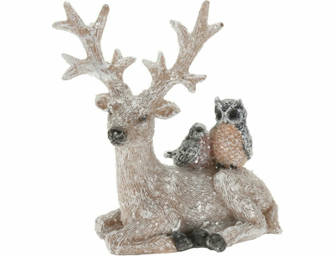 Декоративная фигурка с совой и воробьем, полистоун, 12.5 см, Koopman International