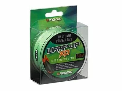 PROLOGIC Леска плетеная WRAP-UP XD Spod & Marker Braid - 0.16mm 250m 9.07kg - HI-VIZ GREEN