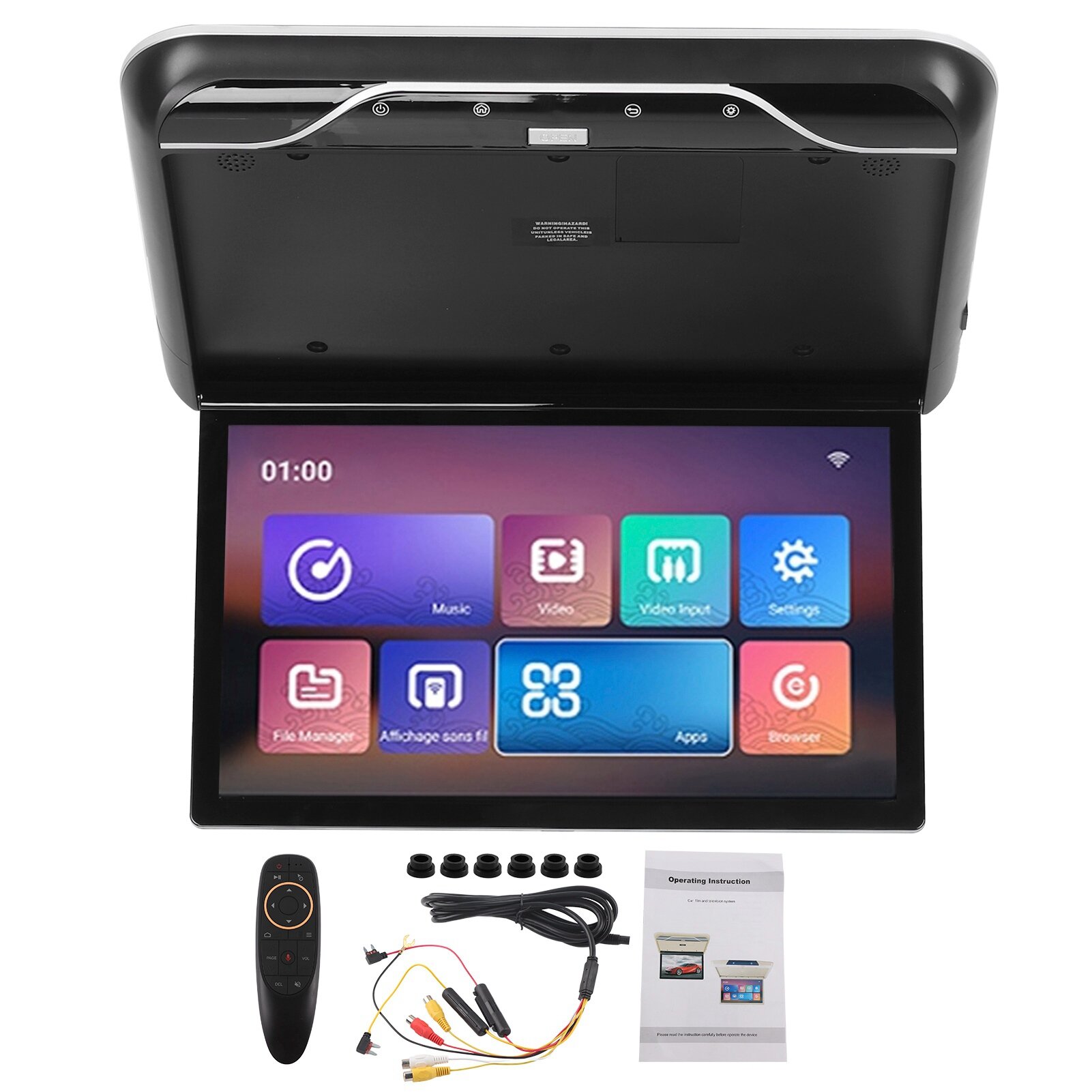 19-дюймовый Автомобильный Откидной монитор На крыше, Потолочный телевизор, Мультимедийный интерфейс HD, Совместимый с Пультом дистанционного управления для Android 10.0