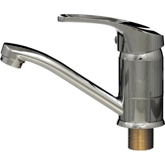 Смеситель для кухни Dikalan стандарт однорычажный , гайка, керамический картридж 40мм, гусак 15см, 67-0-724