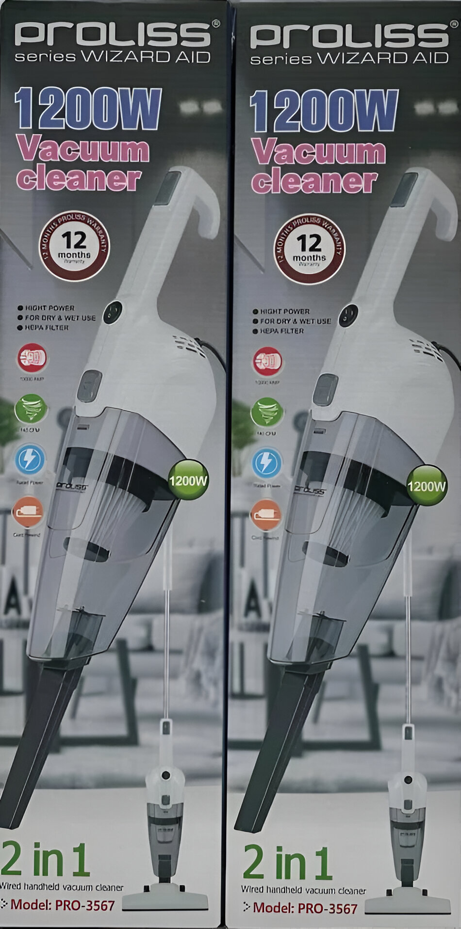 Пылесос Proliss PRO-3567, ручной, мощность 1200 Вт, сухая уборка