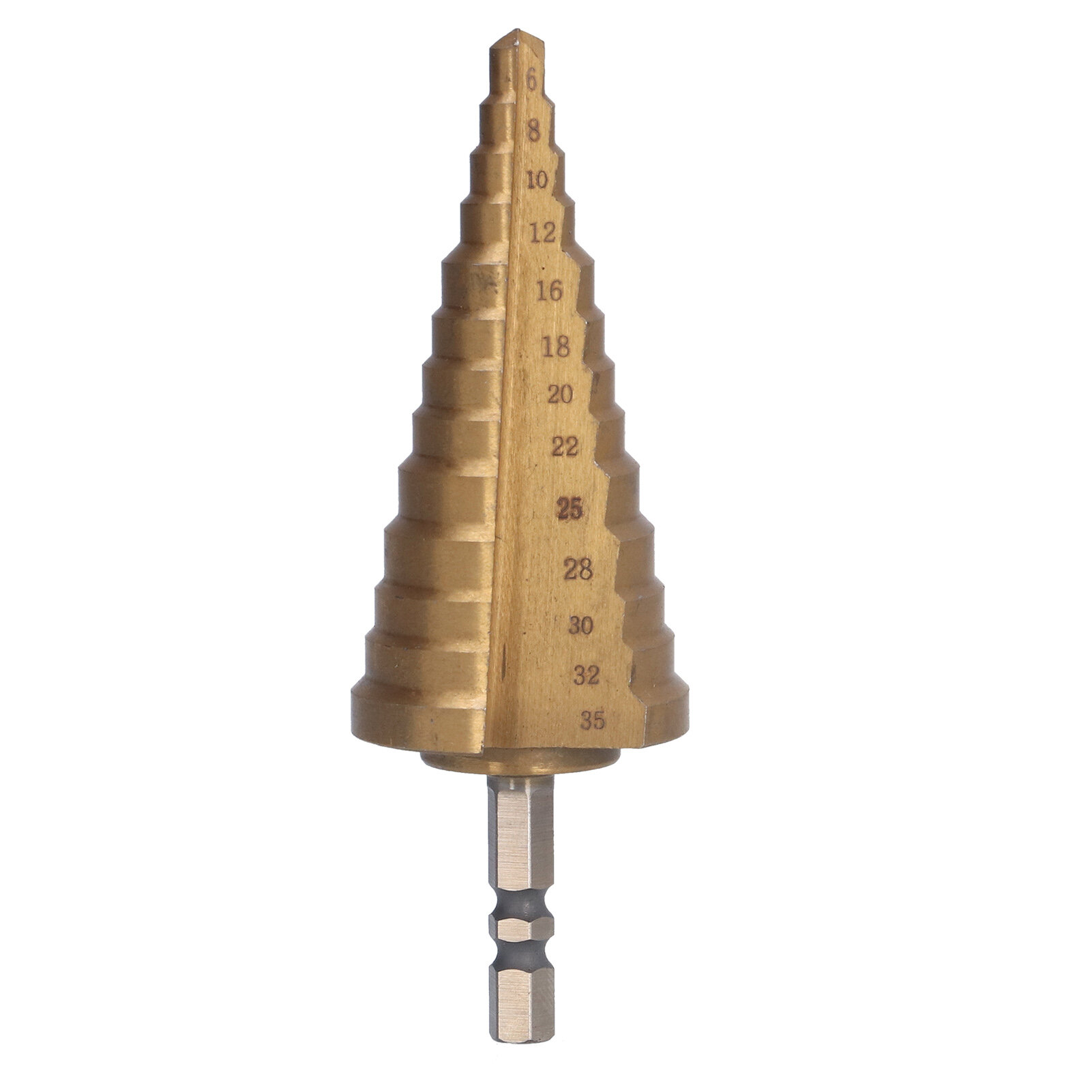 Ступенчатое сверло, Ti покрытие, 6-35 мм, шестигранный хвостовик