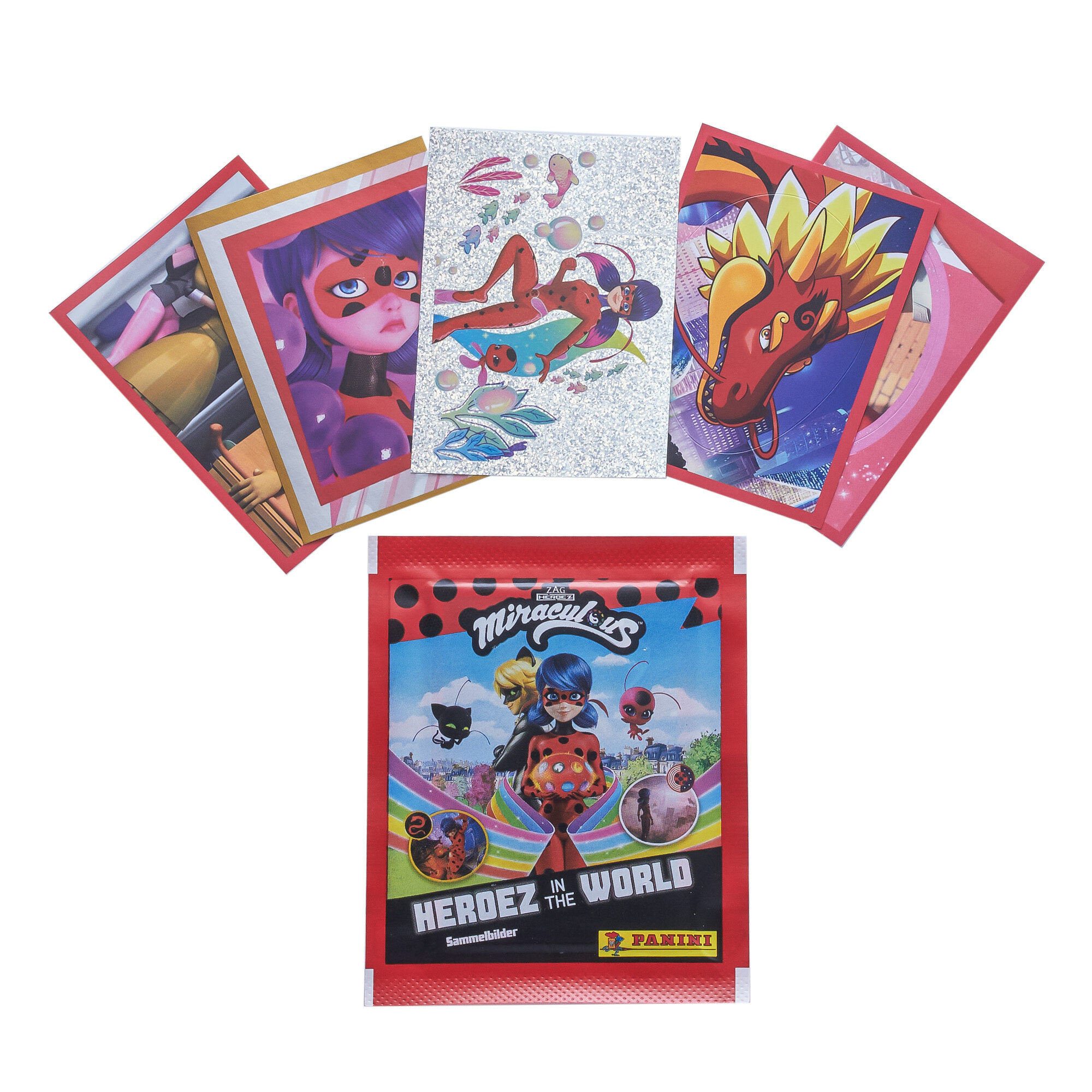 10 пакетиков Леди Баг и Супер-Кот. Герои в жизни Panini (50 наклеек)