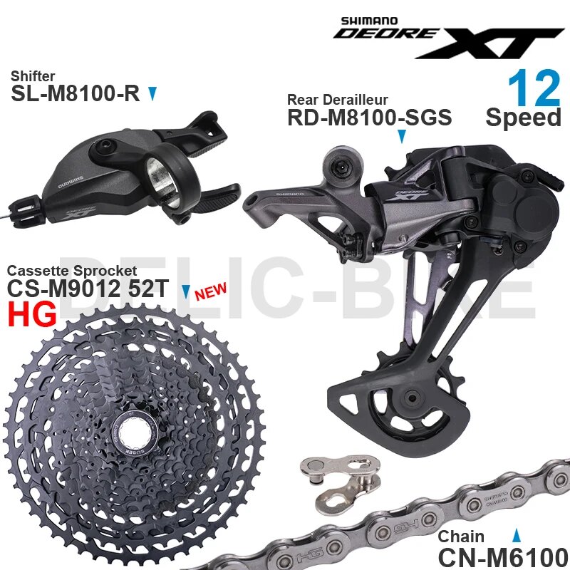 SHIMANO DEORE XT M8100 Groupset 12 скоростей CS 52T blk new
