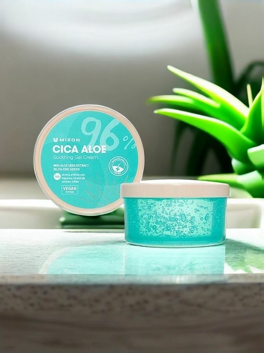 MIZON Успокаивающий гель-крем с экстрактами алоэ и центеллы азиатской CICA ALOE SOOTHING GEL CREAM 300г