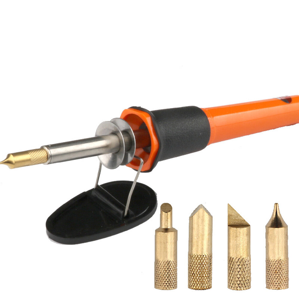 Портативный паяльник мощностью 30 Вт, инструмент для резьбы и пирографии, электрический припой, ручной сварочный и ремонтный инструмент, набор 7-в-1 для тиснения по дереву.