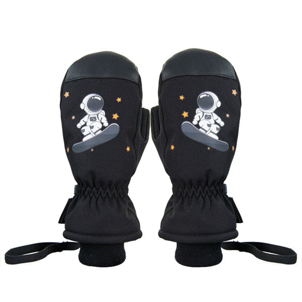 Водонепроницаемые ветронепроницаемые велосипедные перчатки для детей зимние утеплённые детские перчатки для занятий спортом на открытом воздухе лыжи дорога велосипед теплые перчатки, цвет: синий, голубой, оранжевый, чёрный (выбор), размер: S, M, L