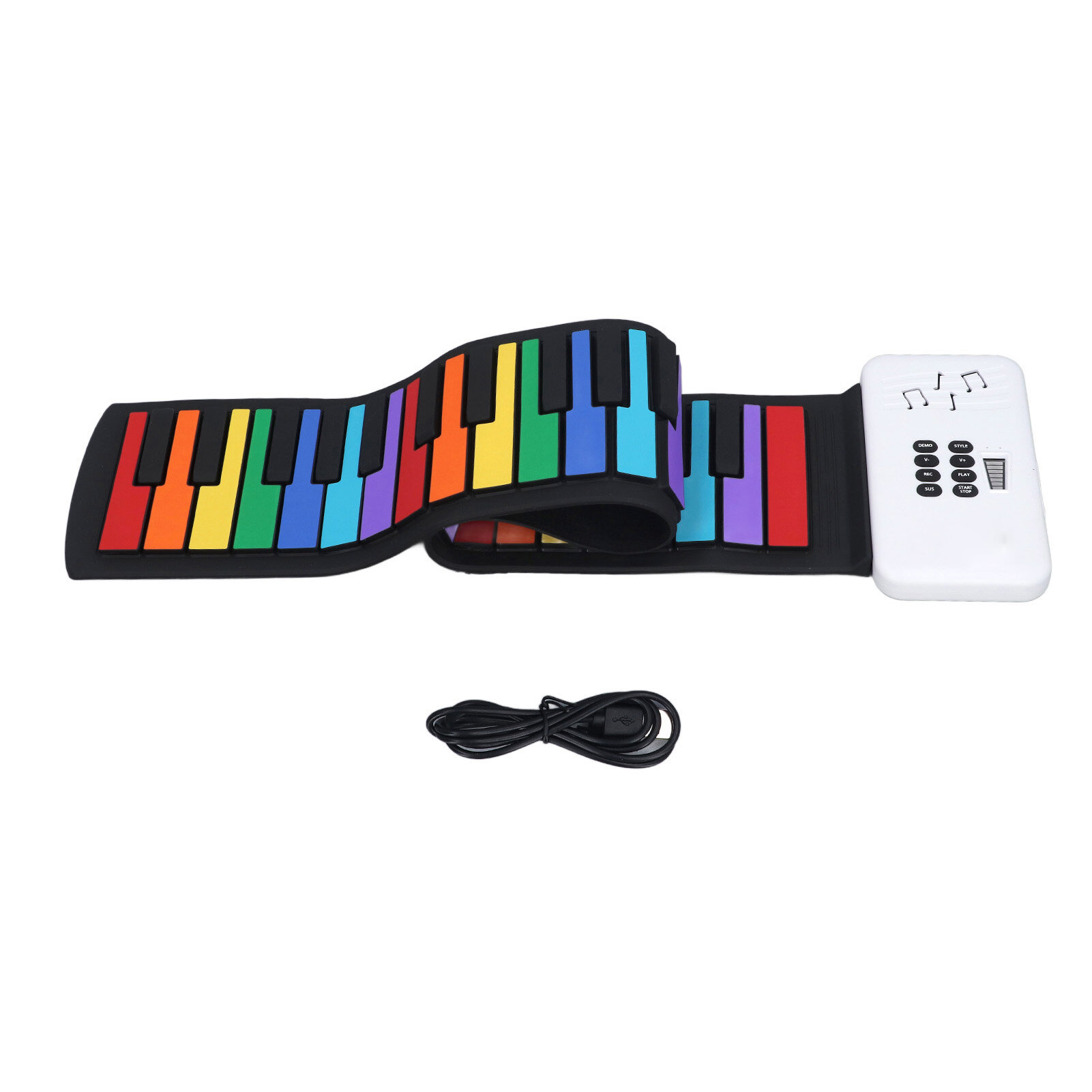 49 клавиш Roll Up Piano Утолщенный силиконовый водонепроницаемый 500 мАч красочное складное электронное пианино музыка для детей