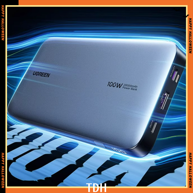 Повербанк Powerbank 20000mah с быстрой зарядкой UGREEN PB720. Внешний аккумулятор 100W портативный мощный, серый