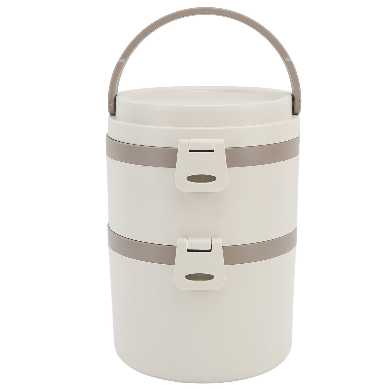 Bento Box 304 Съемная ланч -кассовая кассовая кассовая касса Портативный теплоизолированный пищевой контейнер Кремовый белый два слоя 1,7 л.