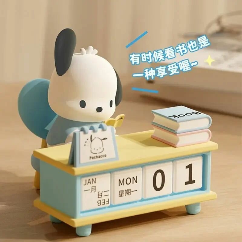 Серия настольных календарей Sanrio Изысканная аниме-периферия Kuromi Pochacco Статичные настольные декоративные украшения, детские игрушки-