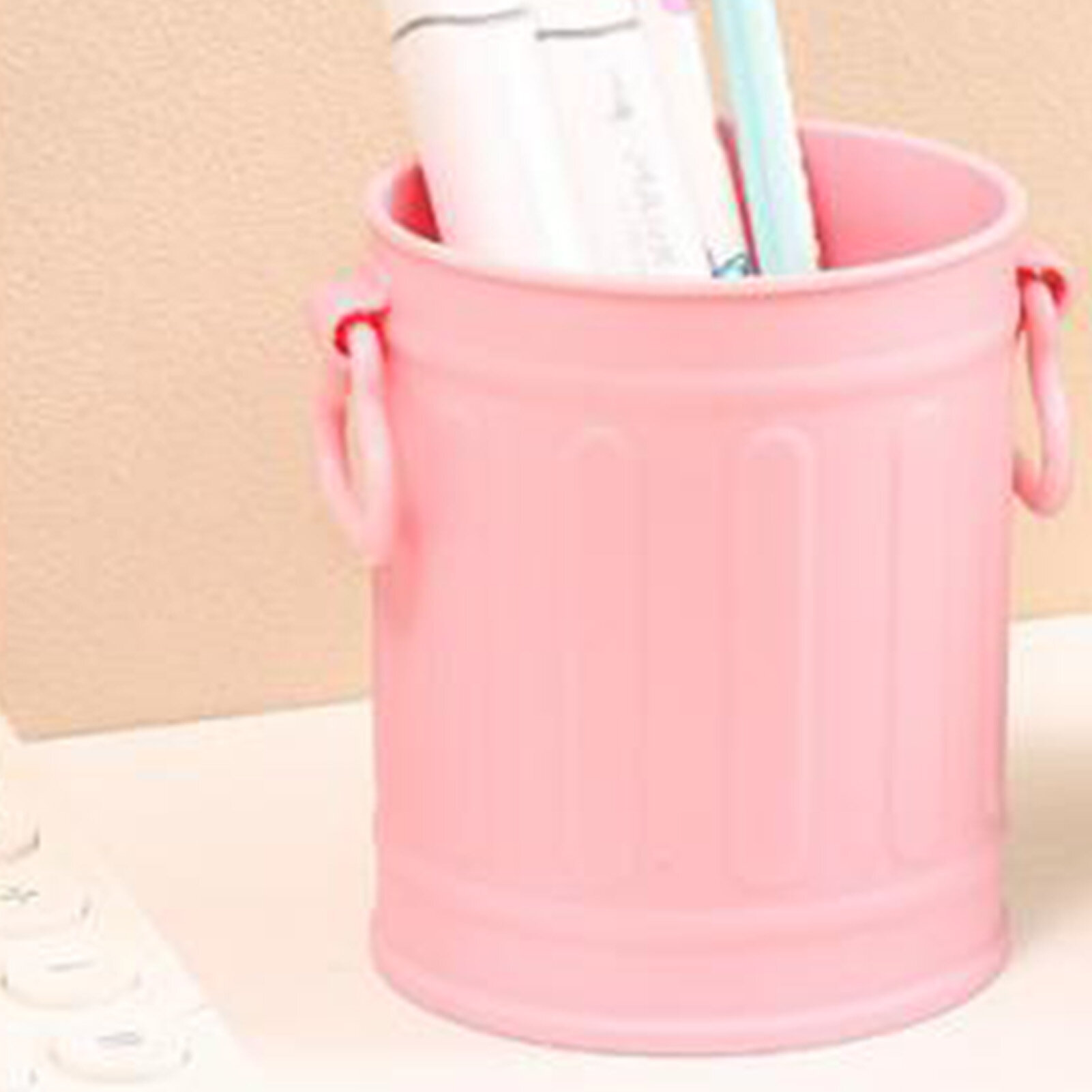 Держатель для ручек, ведерко для карандашей, пластиковый органайзер для кистей для макияжа, настольный контейнер для канцелярских принадлежностей с ручками для офиса, школы, дома, розовый