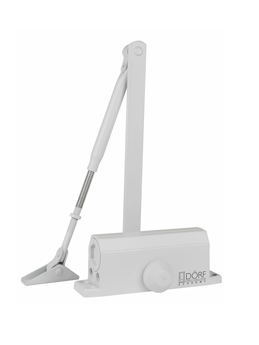 Доводчик дверной морозостойкий DORF ECONOMY, до 45кг, белый, L8222_white_eco P(L8222_white_eco)