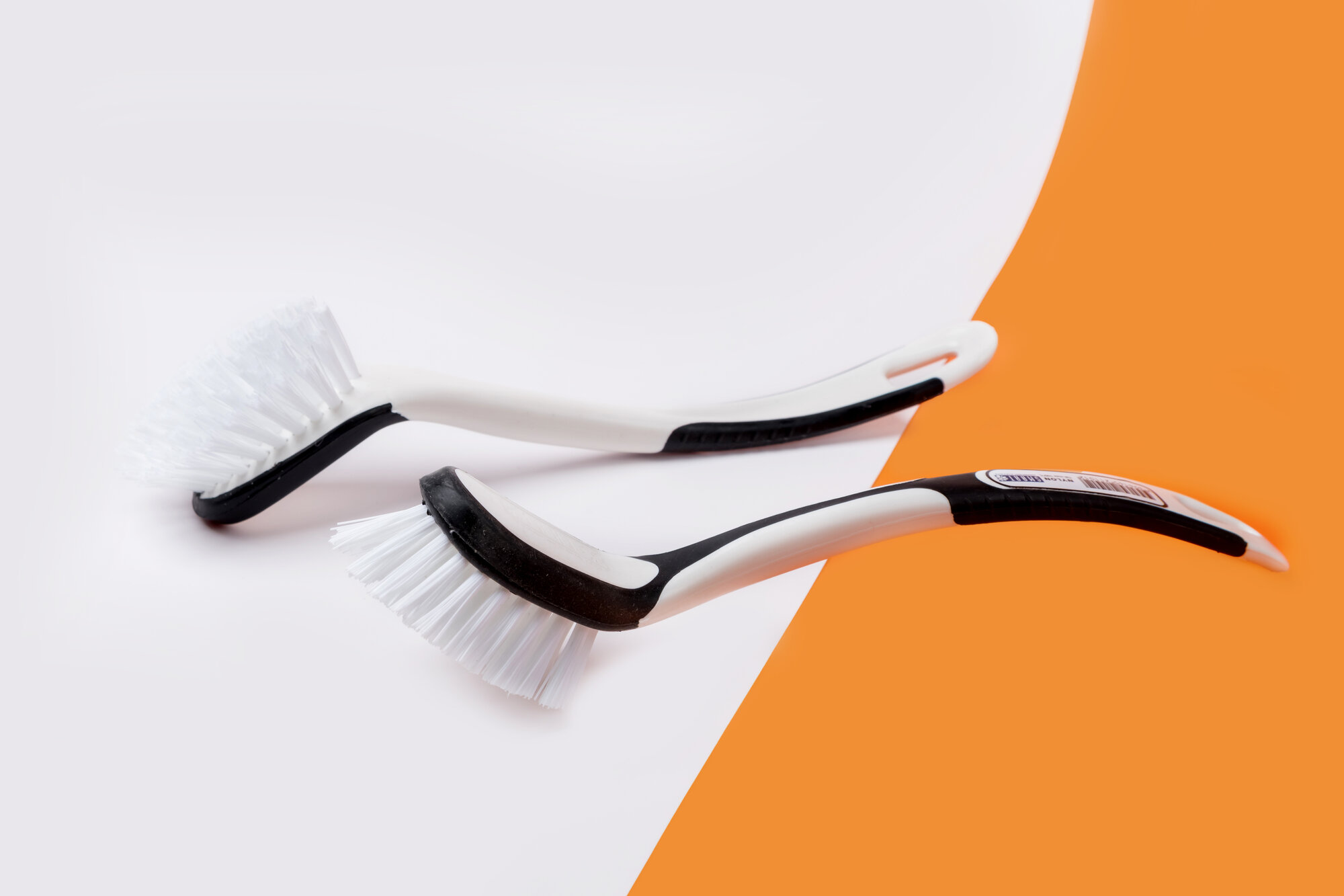 Щетка для мытья посуды - Smart (нейлоновый ворс), бело-черная