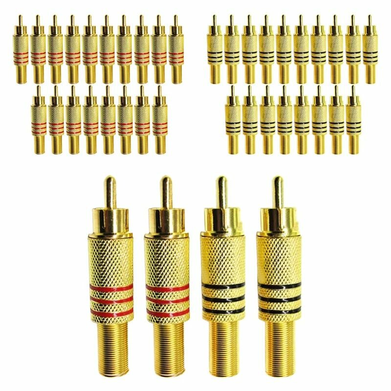 RCA штекерный разъем AV-разъемы для ПК аудио-видео сварки DIY детали золото красный черный металлическая пружина