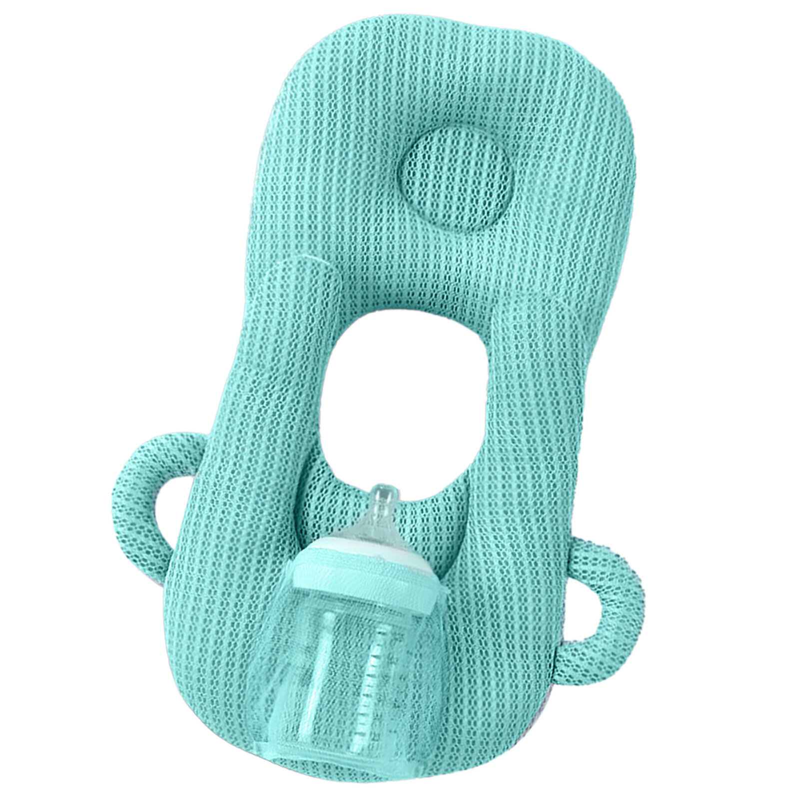 Детская подушка для самостоятельного кормления, многофункциональная дышащая подушка из переработанного волокна, подушка для грудного вскармливания, держатель для бутылочки для кормления, зеленый