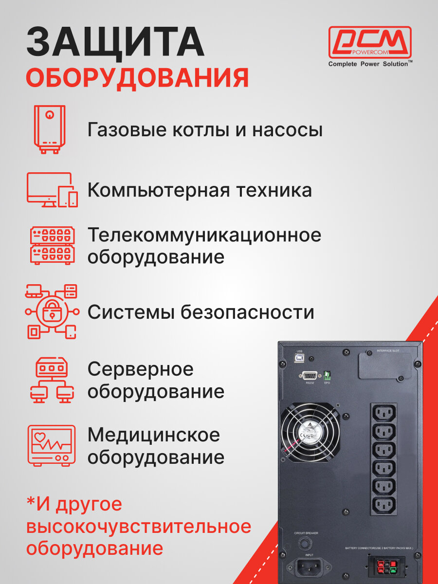 ИБП POWERCOM Macan MAC-1500, 1500ВA — фото 1
