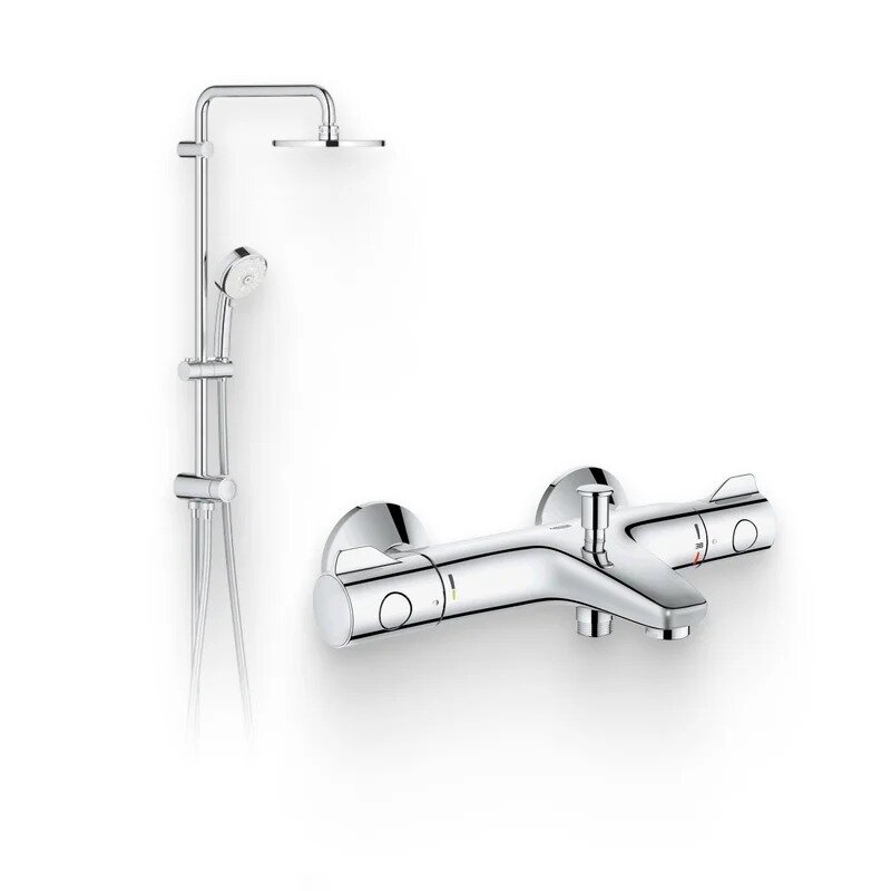 Душевой комплект Термостат Grohe Grohtherm 800 34576000 для ванны с душем + Стойка New Tempesta Cosmopolitan 27394002