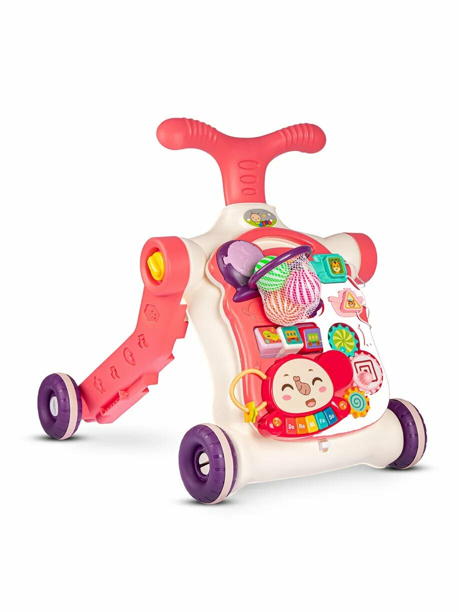 Ходунки-каталка Smart Baby, 6в1, развивающая, пластик, розовые