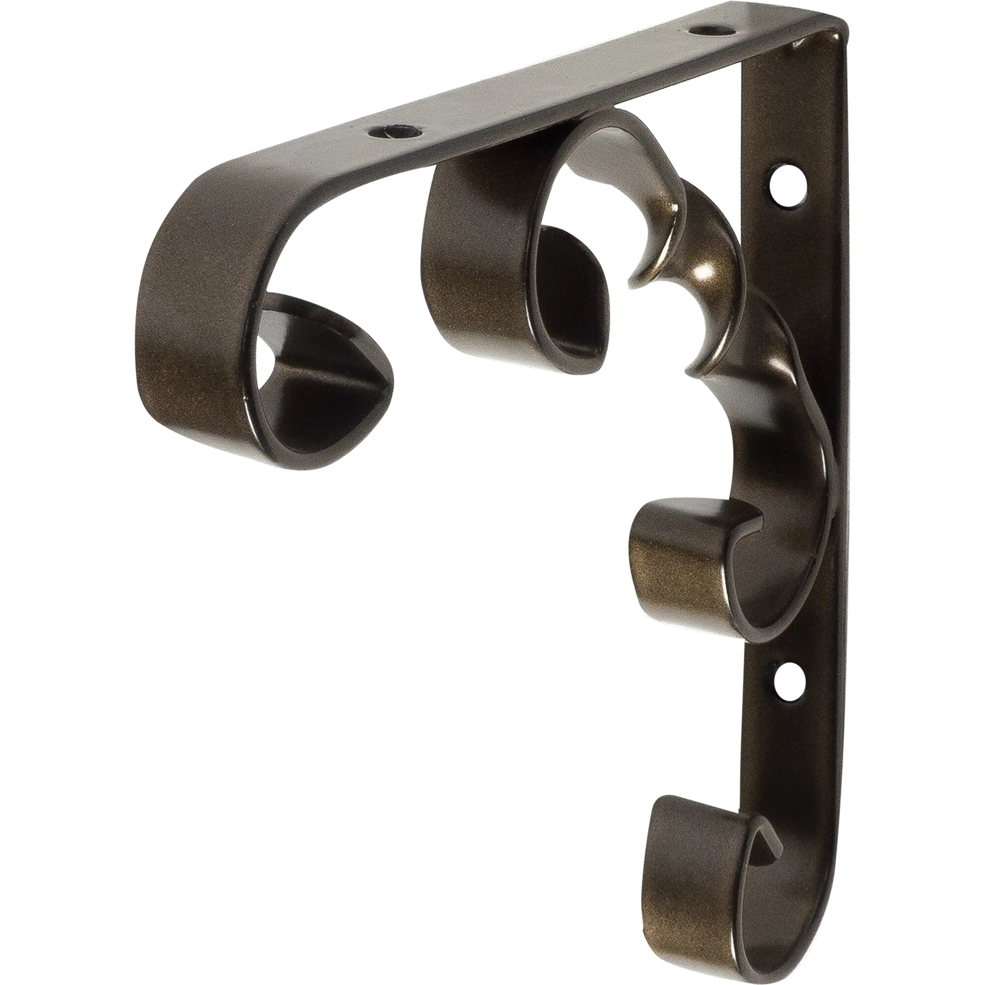 Larvij Кронштейн для полки Орнамент 10x10 см металл бронзовый цвет нагрузка до 21 кг