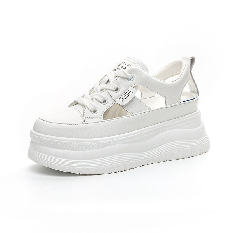 MOOCIE Baotou Sports Net, спортивная обувь знаменитостей, женские сандалии, суперпопулярная женская летняя обувь 2025 года, новая платформа, толстая подошва, полые, увеличивающие рост, женская обувь