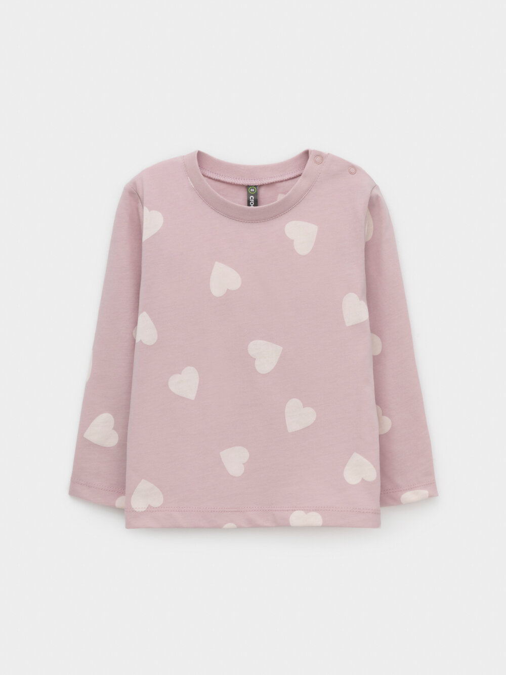 Лонгслив КР 302829/розовый лед,сердечки к597