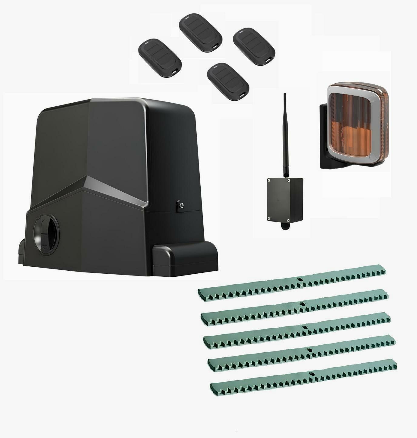 Автоматика для откатных ворот ARW-600MKIT LA5-BT-T4, комплект: привод, сигнальная лампа, 4 пульта, 5 реек, Bluetooth-модуль