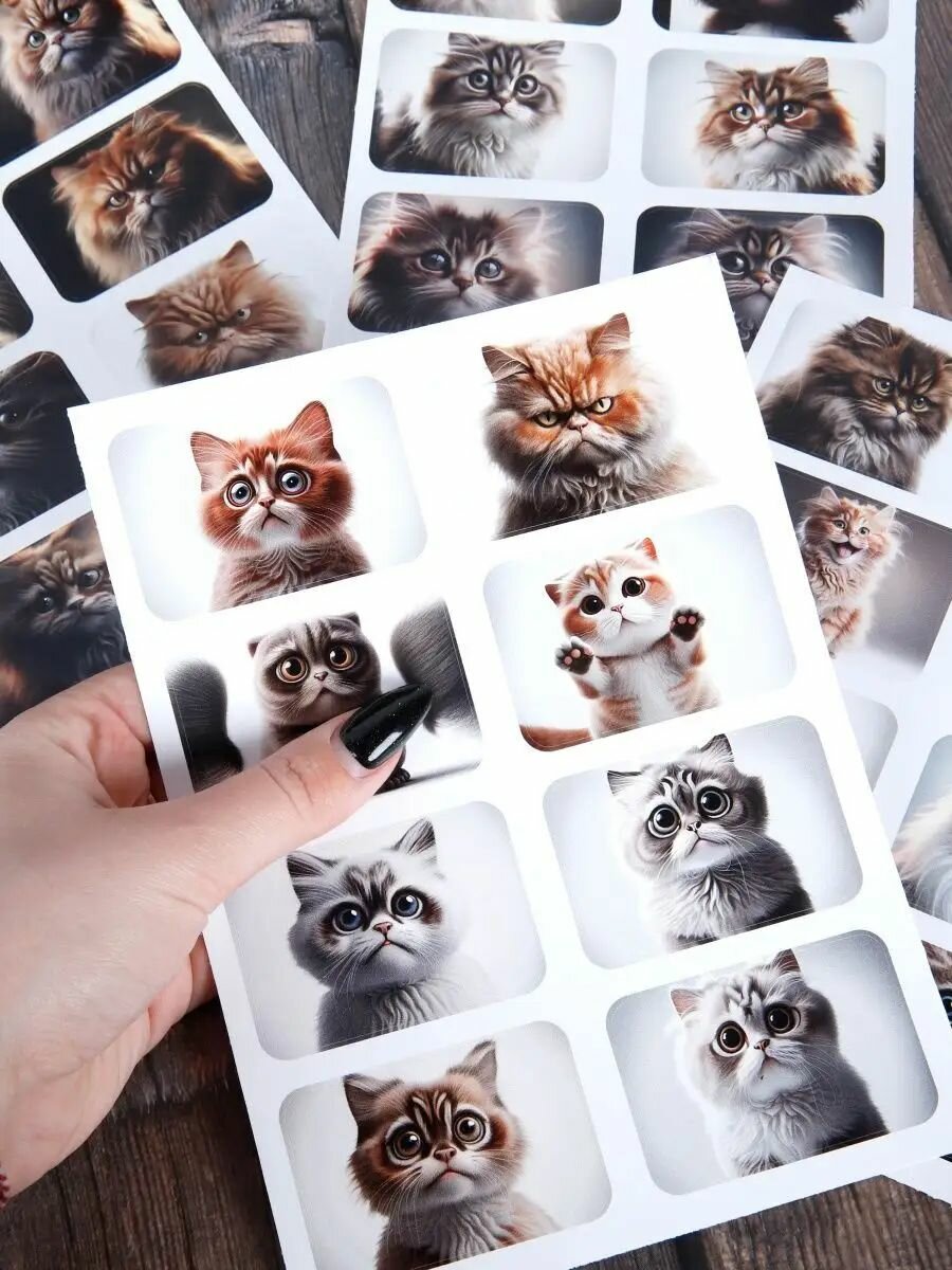 Наклейки стикеры кошки, котики, наклейки коты, детские