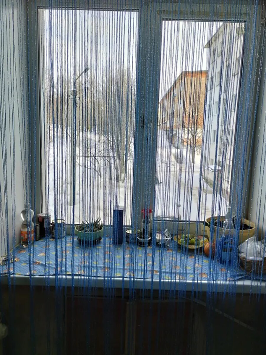 Нитяные шторы для комнаты, Занавески Из нить Искрящийся, 200х100см, лазурный