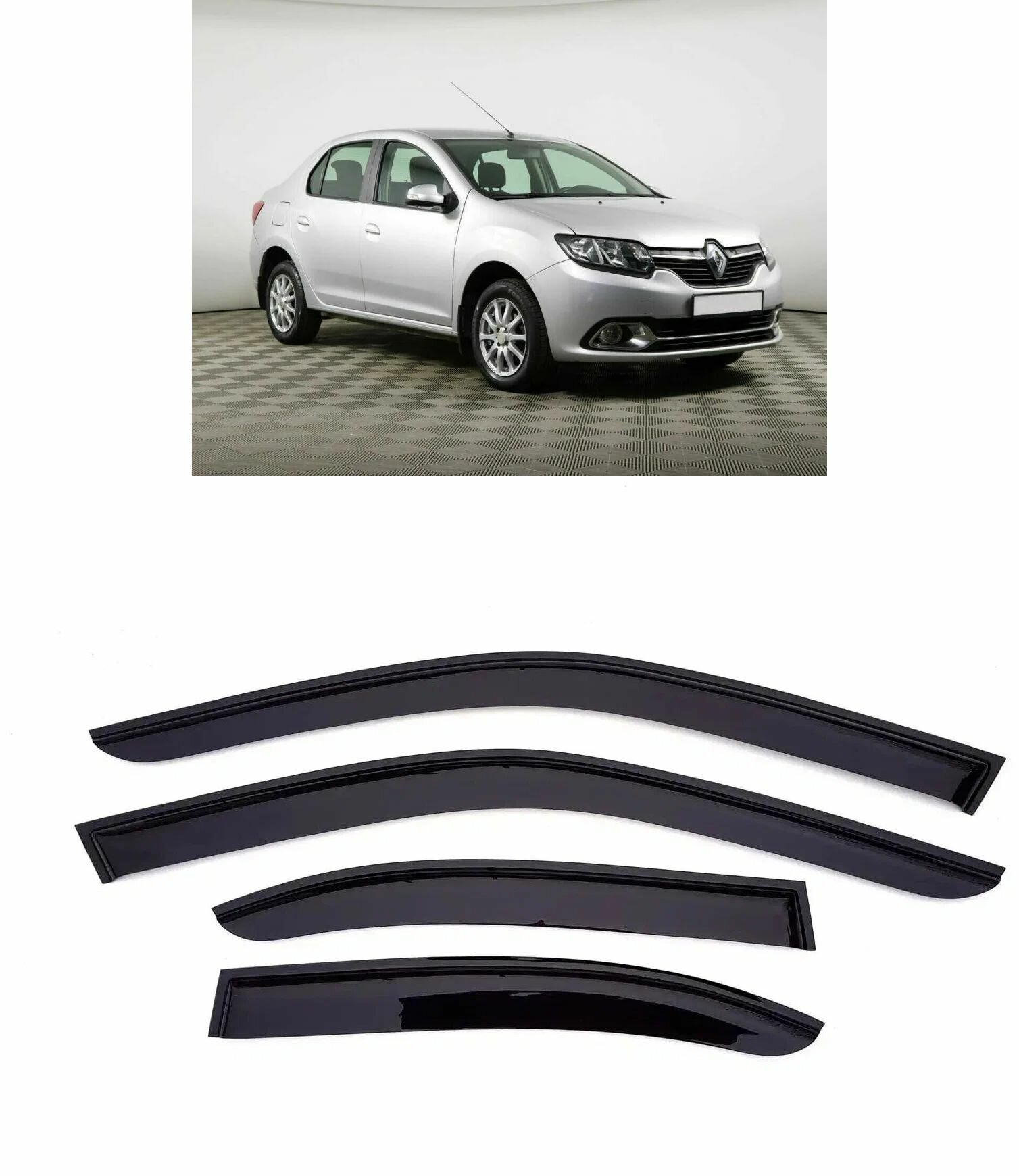 Дефлекторы боковых окон RENAULT Logan Рено Логан (2012-2018)