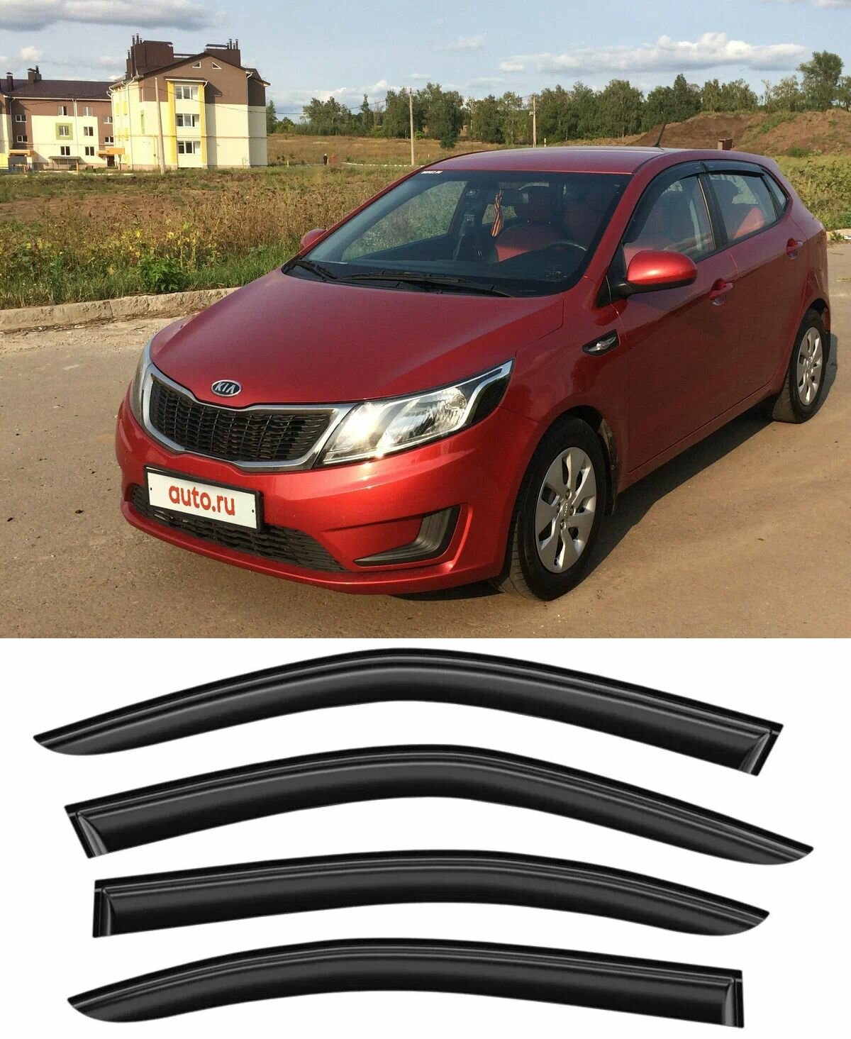 Дефлекторы боковых окон KIA Rio Киа Рио 4 седан (2011-2017)