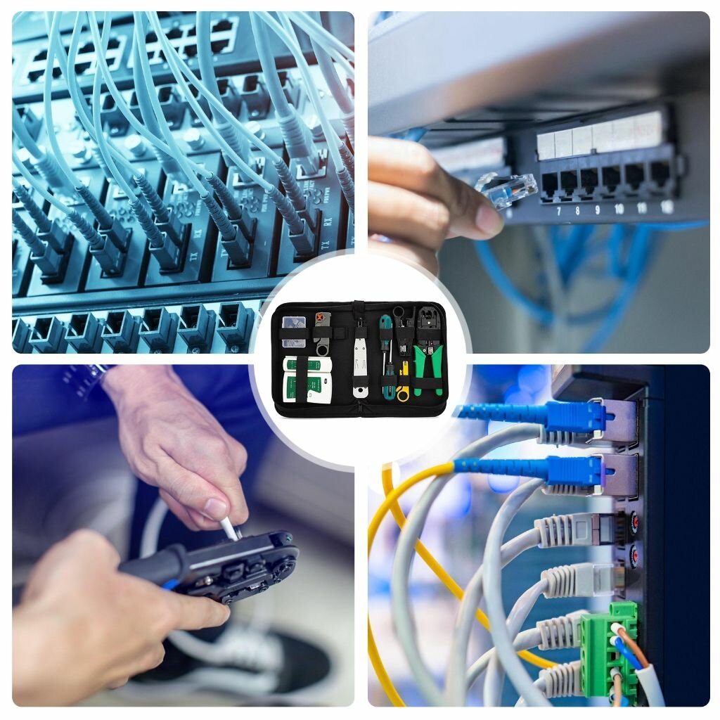 Сетевой Ethernet LAN RJ45 Cat5e Cat6 Тестер кабеля Обжимной инструмент Набор инструментов для обжима