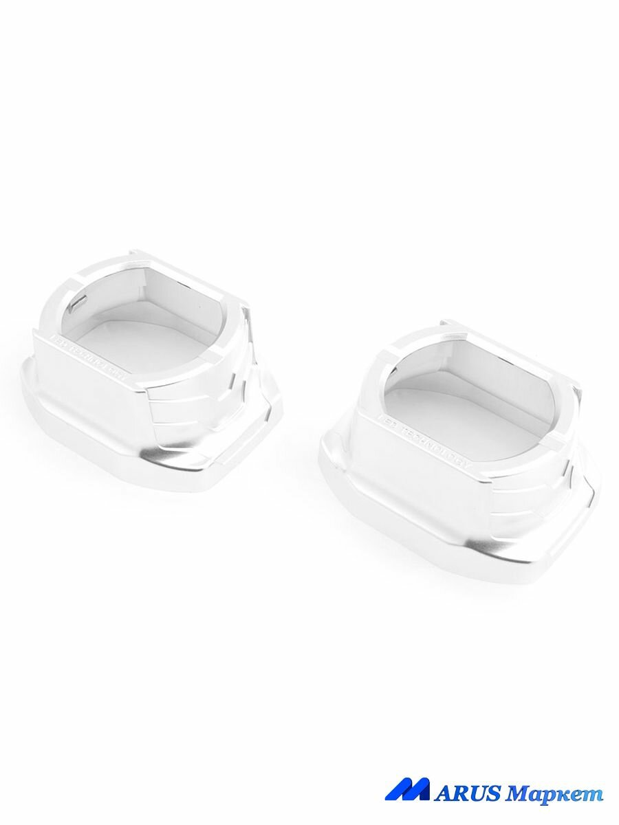 Маски MTF Light №03S для Bi-LED линз 3 дюйма под прямоугольные линзы, цвет хром, комплект 2шт.