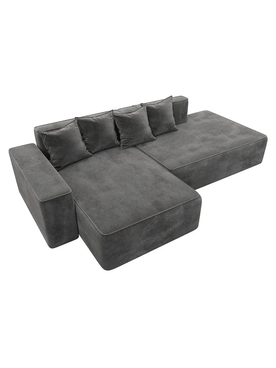 Диван угловой Будапешт со спальным местом 135х202 см, с ящиком для белья, угол левый, велюр