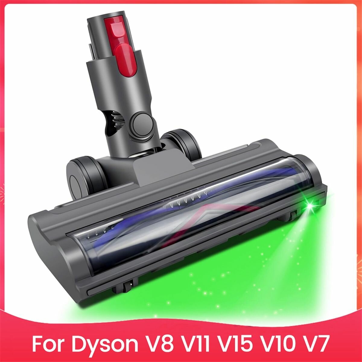 Насадка для пола для Dyson V8 V11 V15 V10 V7, электрическая щетка для пола со светодиодной подсветкой, сменная насадка для чистки щеток