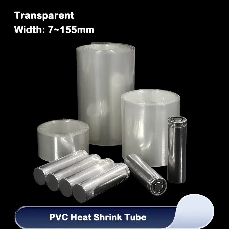 7 ~ 155 мм прозрачная термоусадочная трубка из ПВХ 18650 Lipo аккумулятор 1 ~ 20 м изолированная пленка литиевый чехол защитный кабель рукав