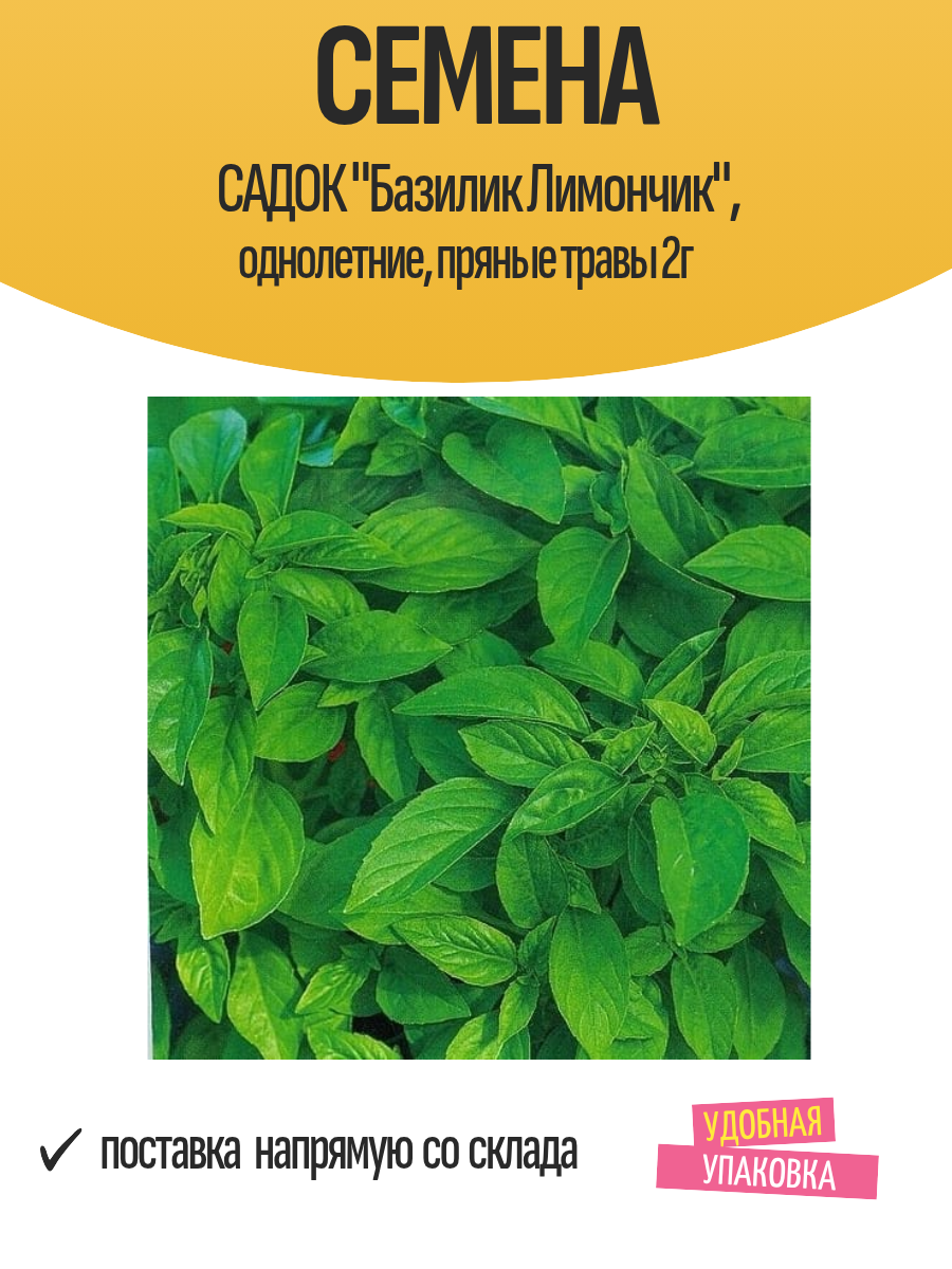 Семена садок "Базилик Лимончик", однолетние, пряные травы 2г