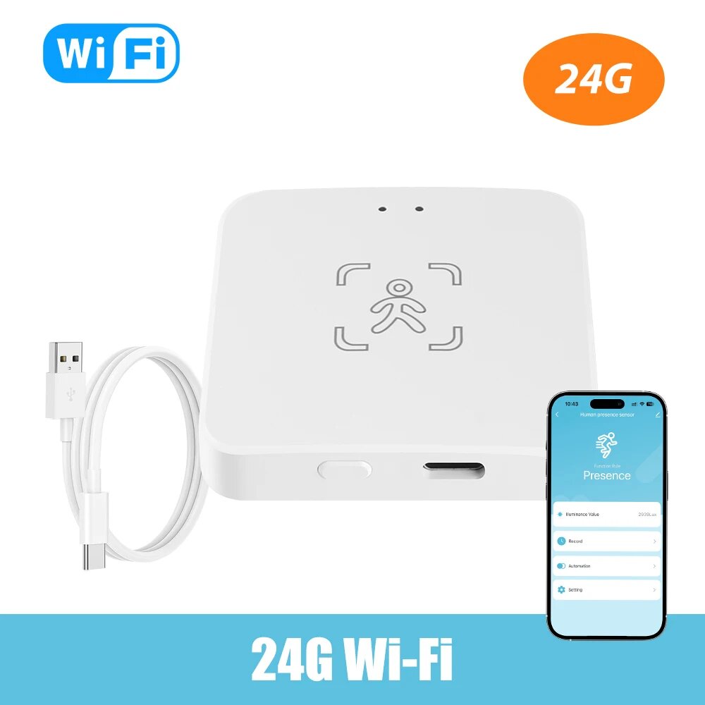 Coolo Умный датчик движения Wi-Fi/Zigbee 5.8G/24G 24G WiFi