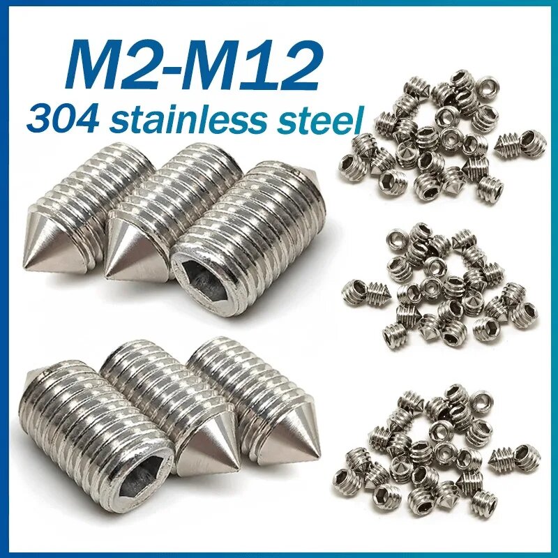 Набор винтов с шестигранной головкой M2-M12 из нержавеющей стали 304 M2, 6mm x10pcs