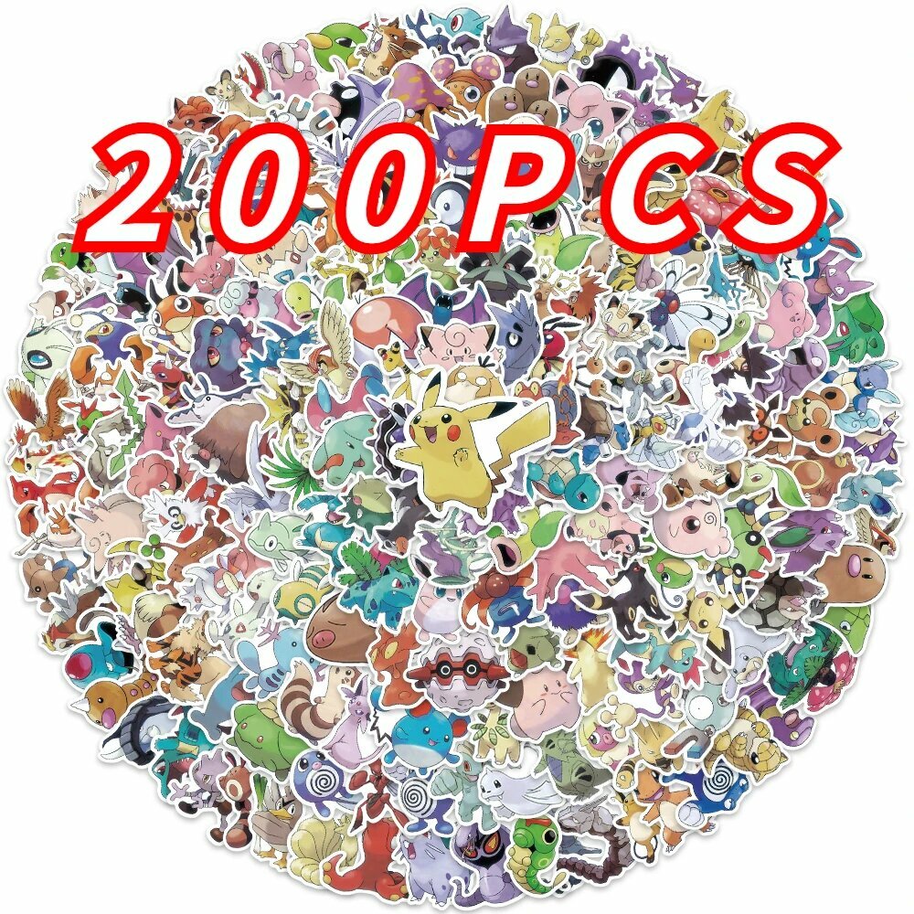 Наклейки Pokemon 200шт, Bandai