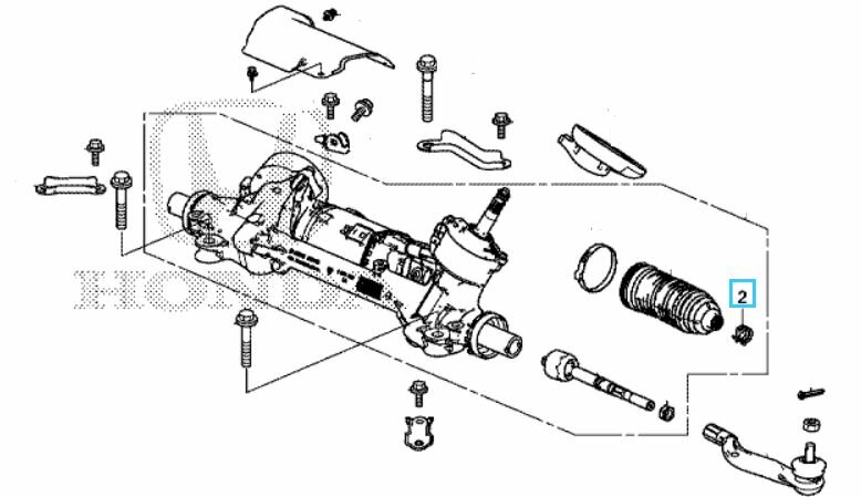 Хомут пыльника рулевой рейки (сторона наконечника); Артикул Honda: 53434T6AJ03 (Оригинал)