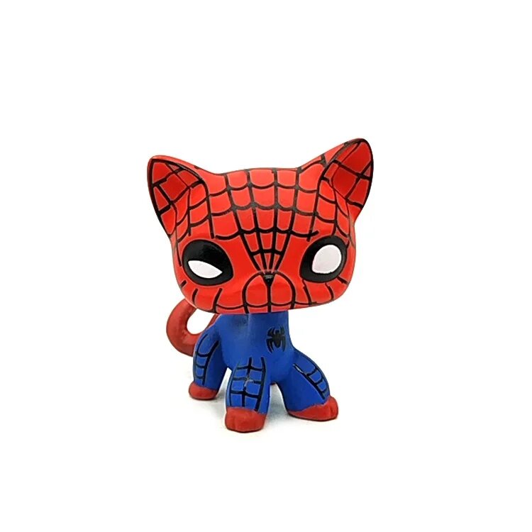 LPS Toys Редкий зоомагазин на заказ OOAK # 107 LPS Красный Синий Кот супер героо Фигурка ручной росписи