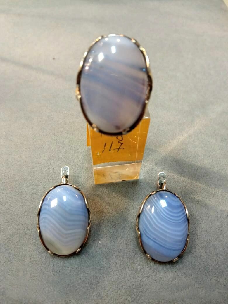 Комплект бижутерии, агат