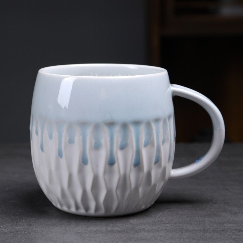 600 мл керамическая глазурованная ретро кружка / Высококачественная чашка для завтрака, подвергнутая обжигу в печи