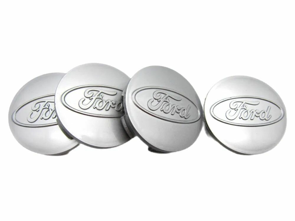Колпачок, заглушка для литого диска СКАД Форд, 56/51/12 мм, серебристый, комплект 4 шт.