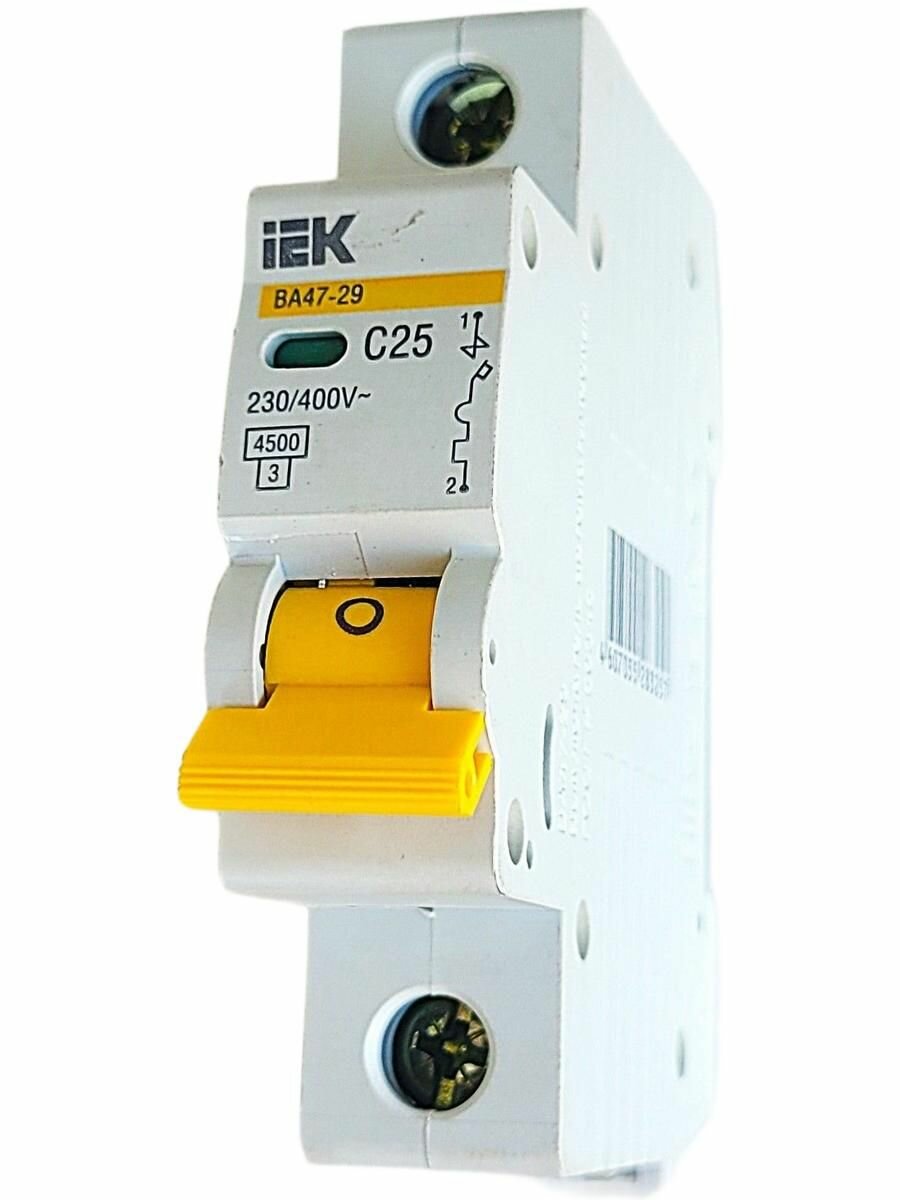 Автоматический выключатель C25А тип C, однополюсный 1P, 4,5kA ВА 47-29.