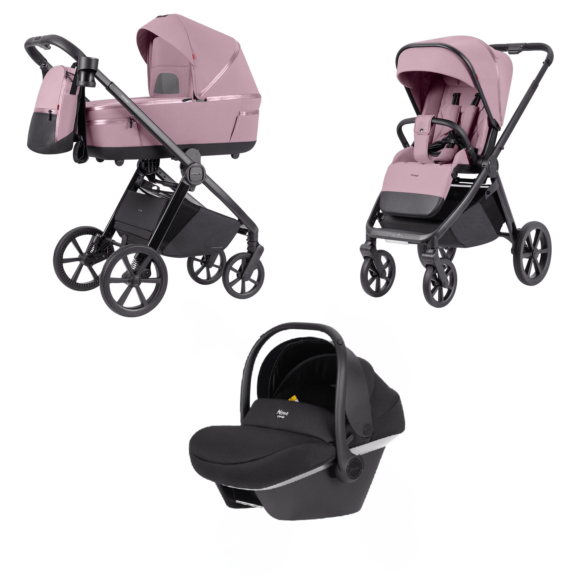 Коляска Carrello Omega Plus Galaxy Pink, всесезонная, 3 в 1, автокресло