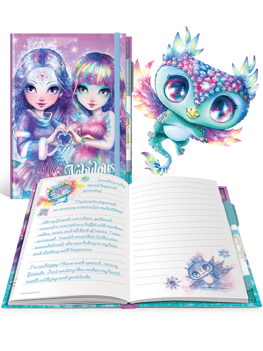 Блокнот Nebulous Stars в жестком переплете, на резинке, с гелевой ручкой, серия: Iceana 11579-1_NSDA